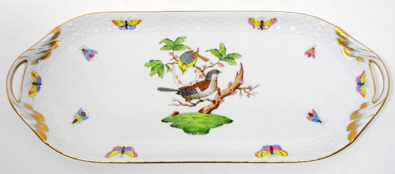 Herend 'rothschild' 2 Handle Sandwich Tray