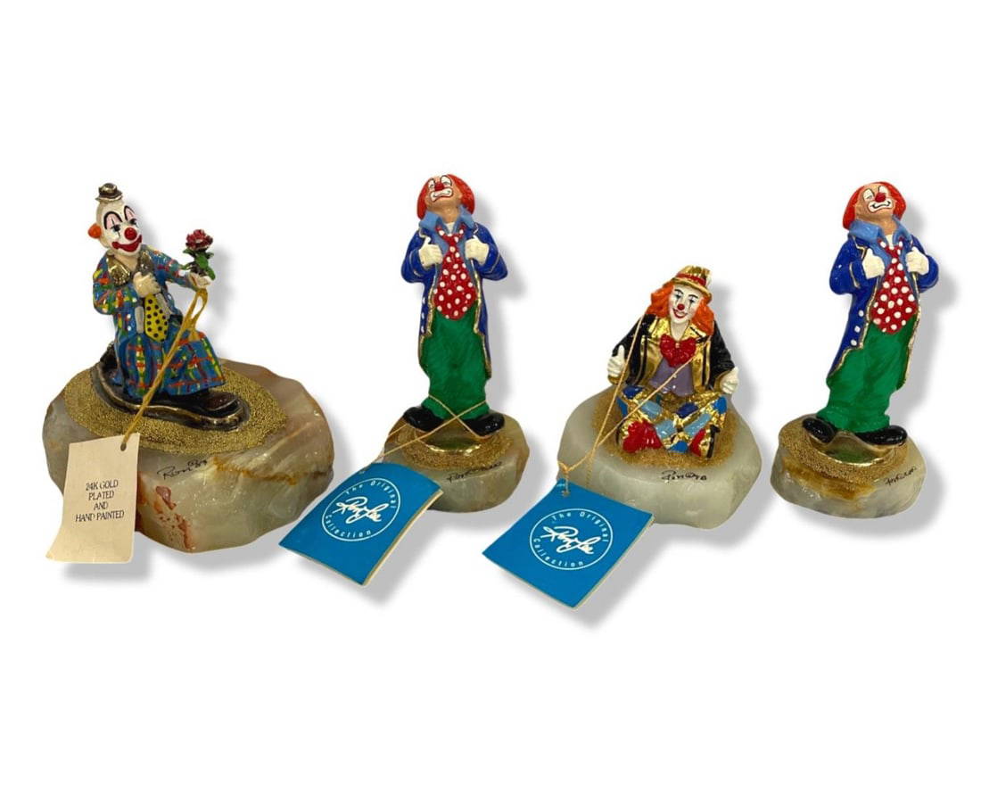 Lot Of Four Signed Ron Lee Limited Edition Clown Sculptures Auction