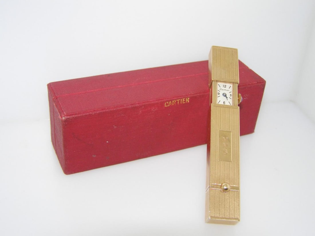Very Rare Vintage Cartier 14k Yellow Gold Watch Lipstick Holder With ...