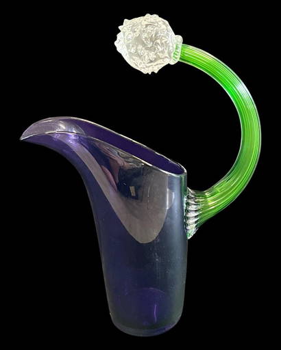 Janusz Pozniak 1996 Art Glass Pitcher Blown & Hot Glass