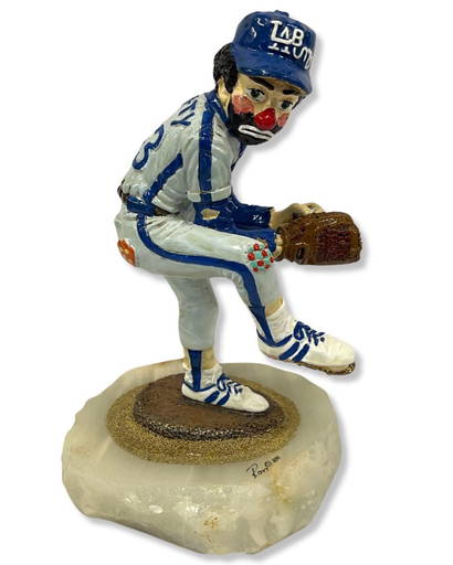 Signed Ron Lee Clown Dodgers Bums Baseball Figure