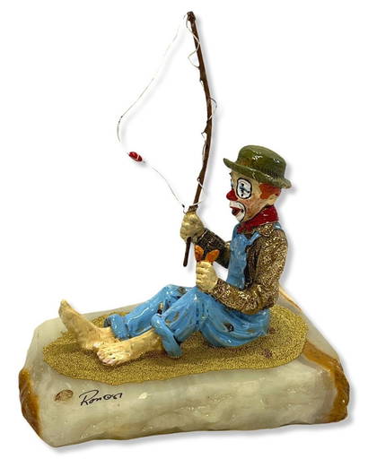 Signed Ron Lee Clown Kitties Fisherman Statue