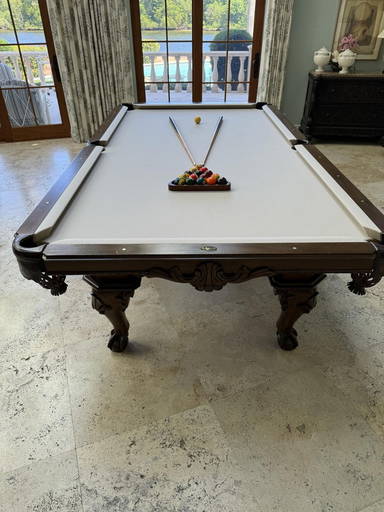 Peter Vitalie Co. Hand Carved Rosewood Billiard Pool Table With ...