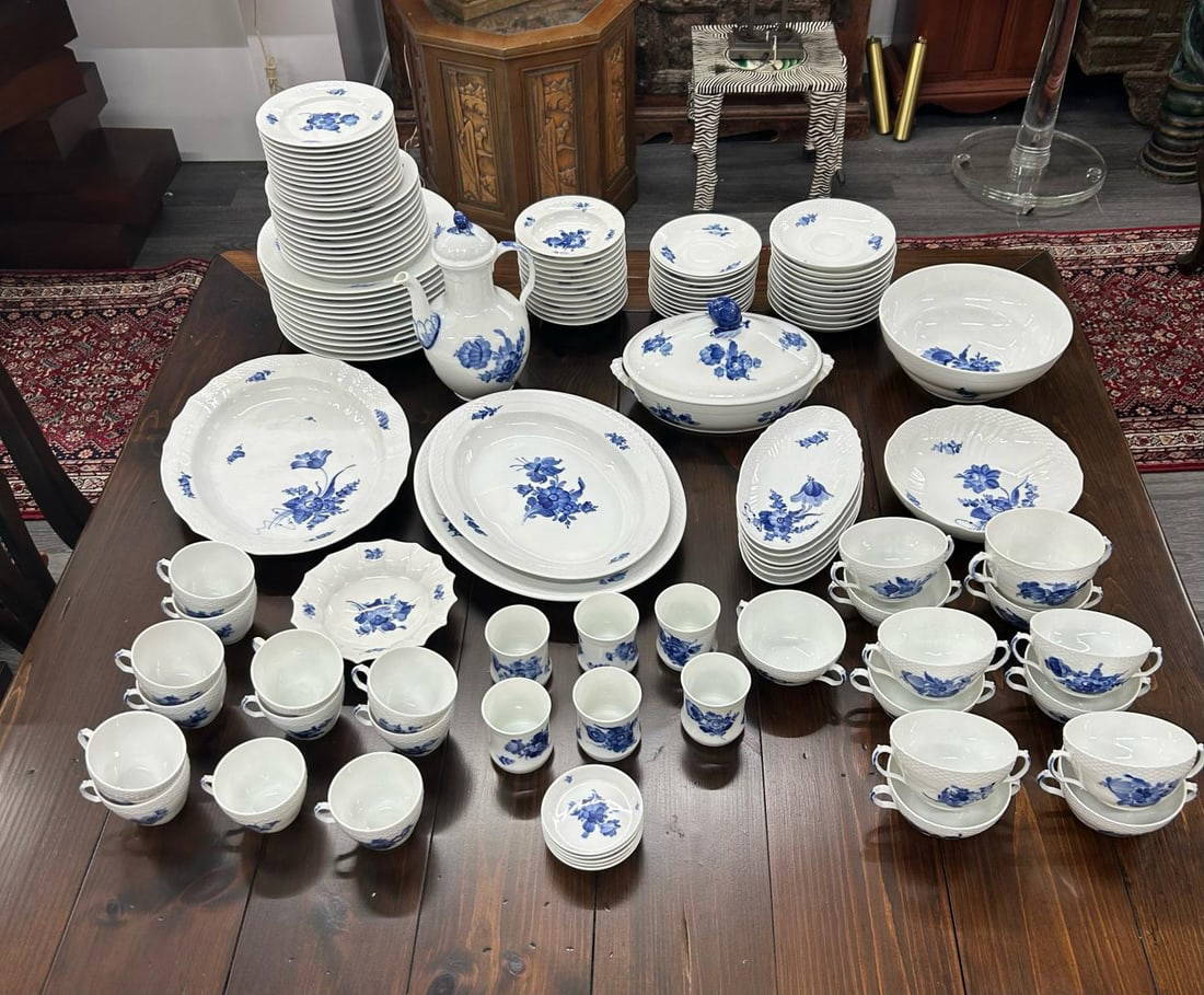Royal Copenhagen Blue Flower Pattern Dinner Set Of 118 Pcs Auction