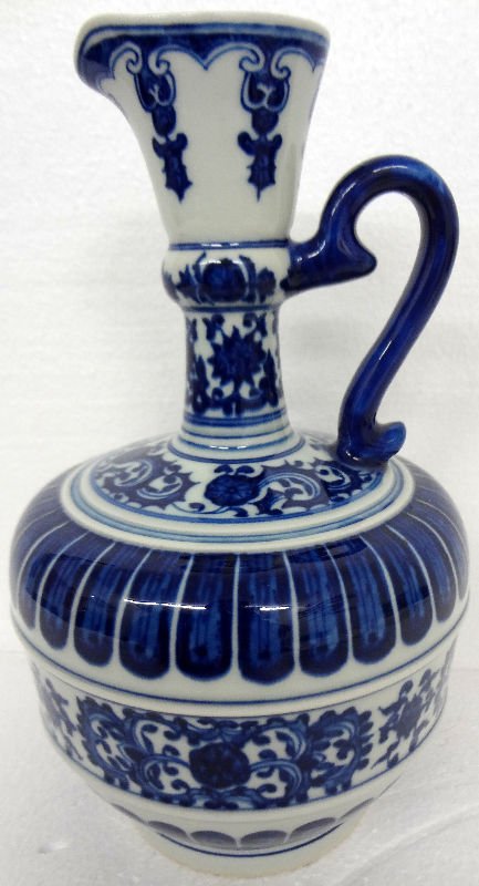 Antique Chinese Porcelain Blue & White Pitcher