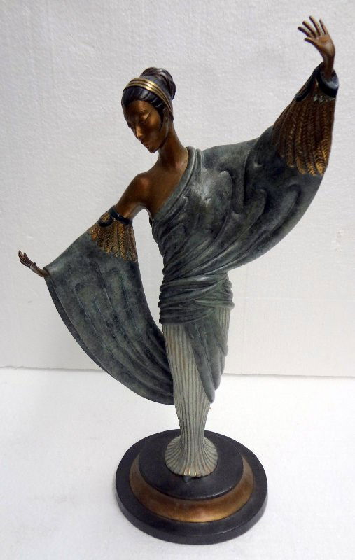 Erte Bronze Sculpture "In the Evening"