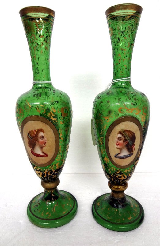 Pair of Antique Bohemian Portrait Vases - Jun 02, 2013 | Bruce Kodner ...