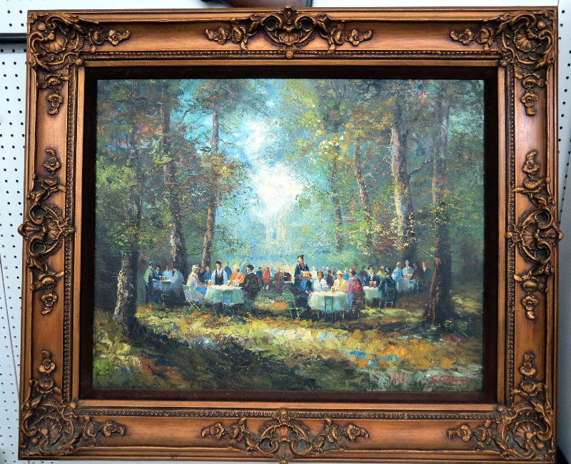 Oil Painting on Canvas Signed Gilbert