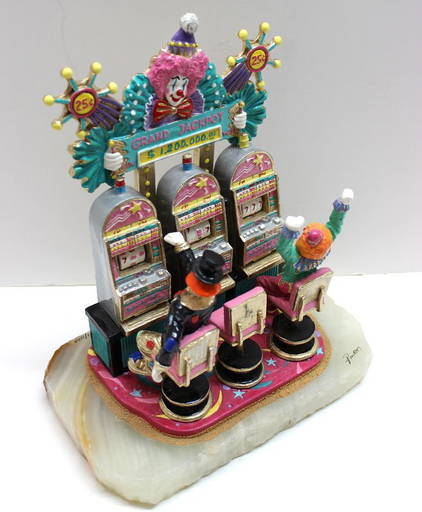 Large Ron Lee World Of Clowns Slot Machine Group