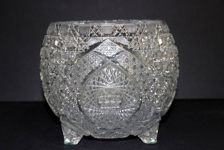 Antique Cut Glass Rose Bowl