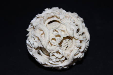 Chinese Carved Ivory Puzzle Ball