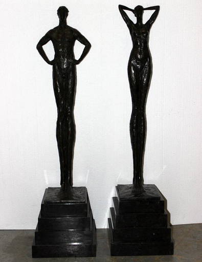 Pair Of Tom Corbin Bronze Sculptures