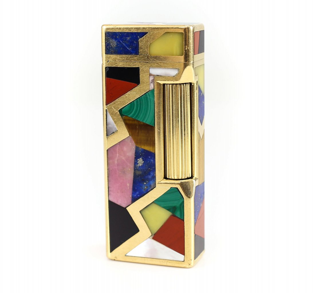 Dunhill 18k Gold & Carved Precious Stone Lighter - Apr 10, 2016 | Royal ...