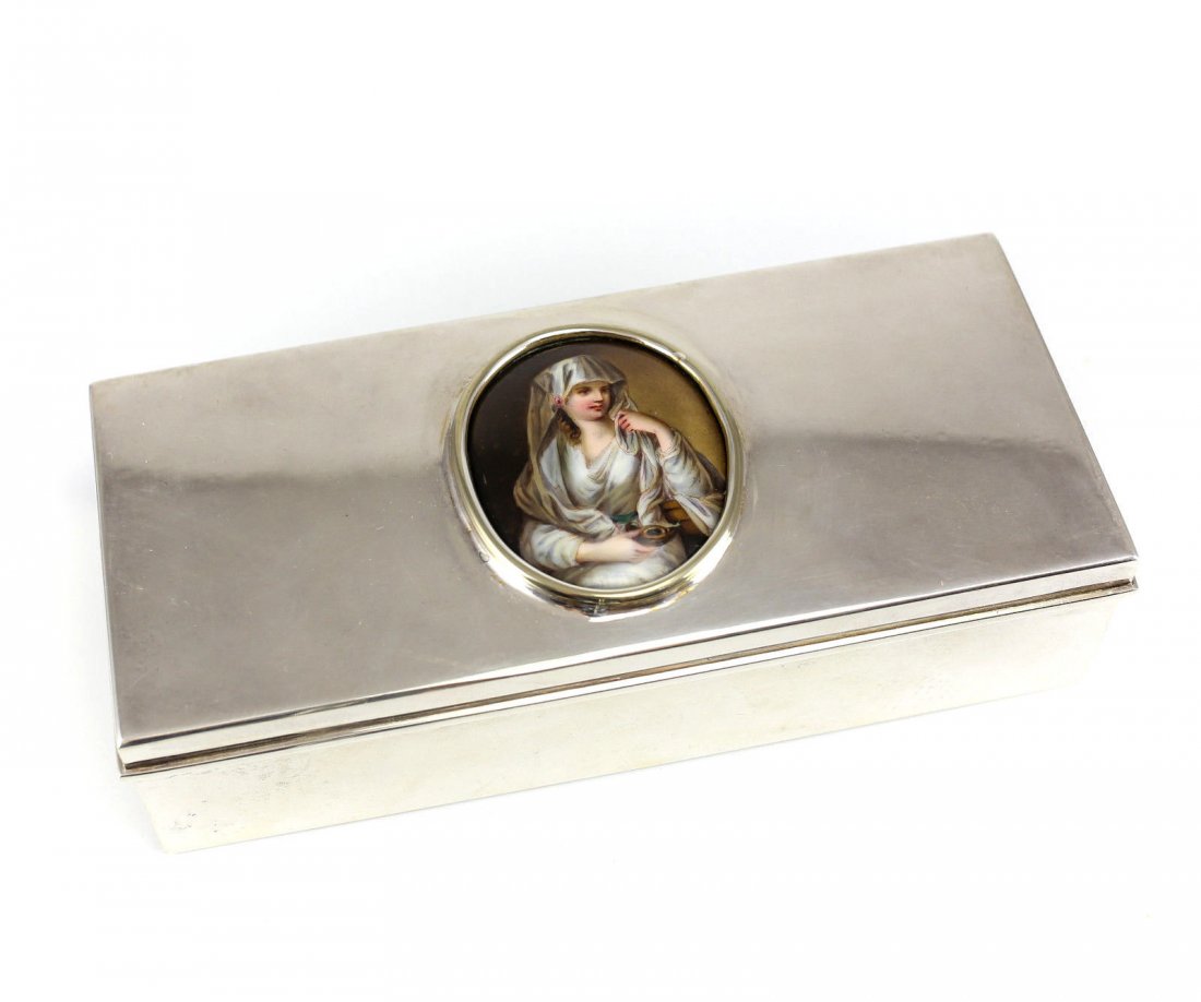 Tiffany & Co. Sterling Silver & Porcelain Box