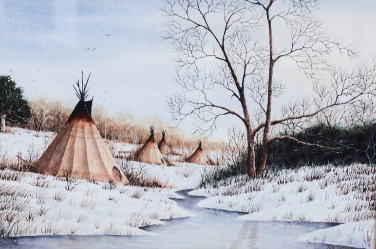 Ken Cargle (american, 20th C) Watercolor On Paper