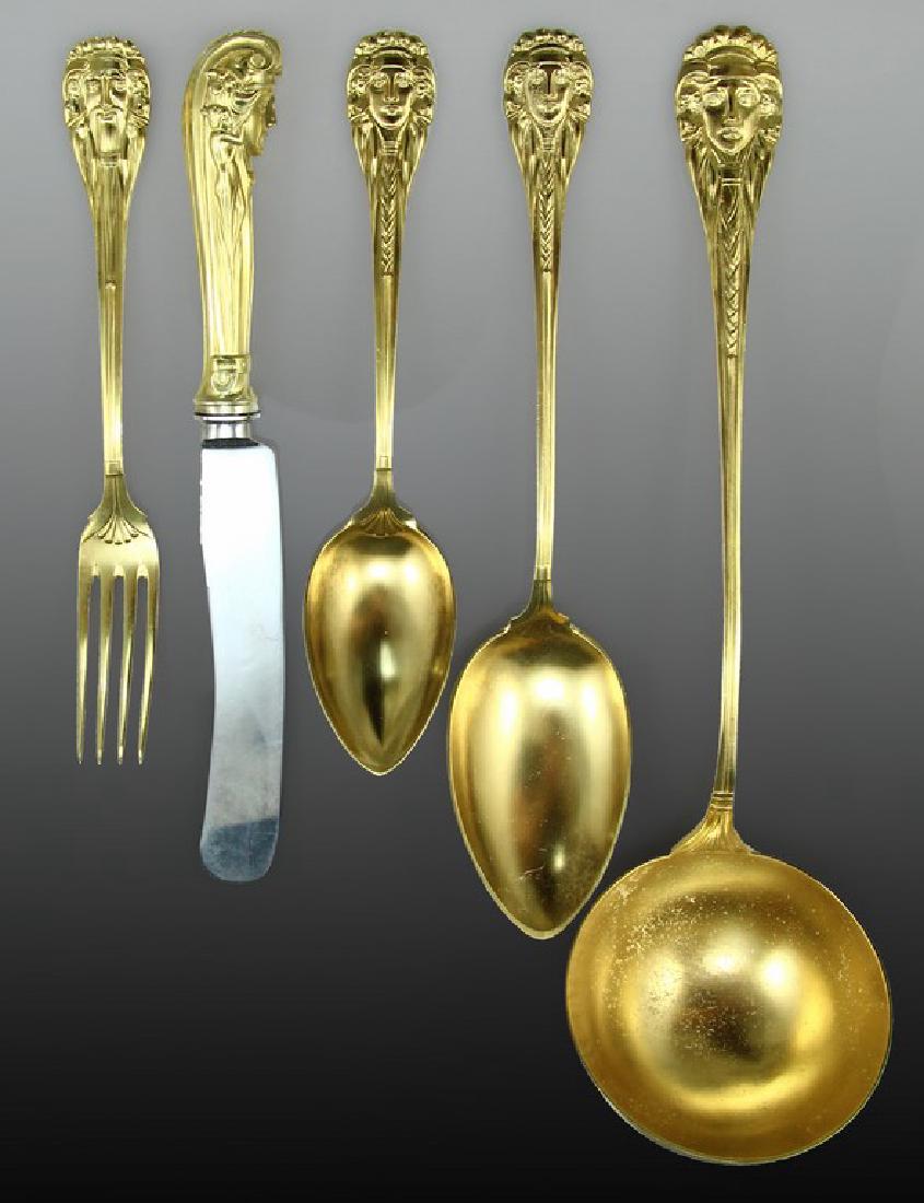 Important Jugendstil Silver Cutlery Set, Otto Rieth for