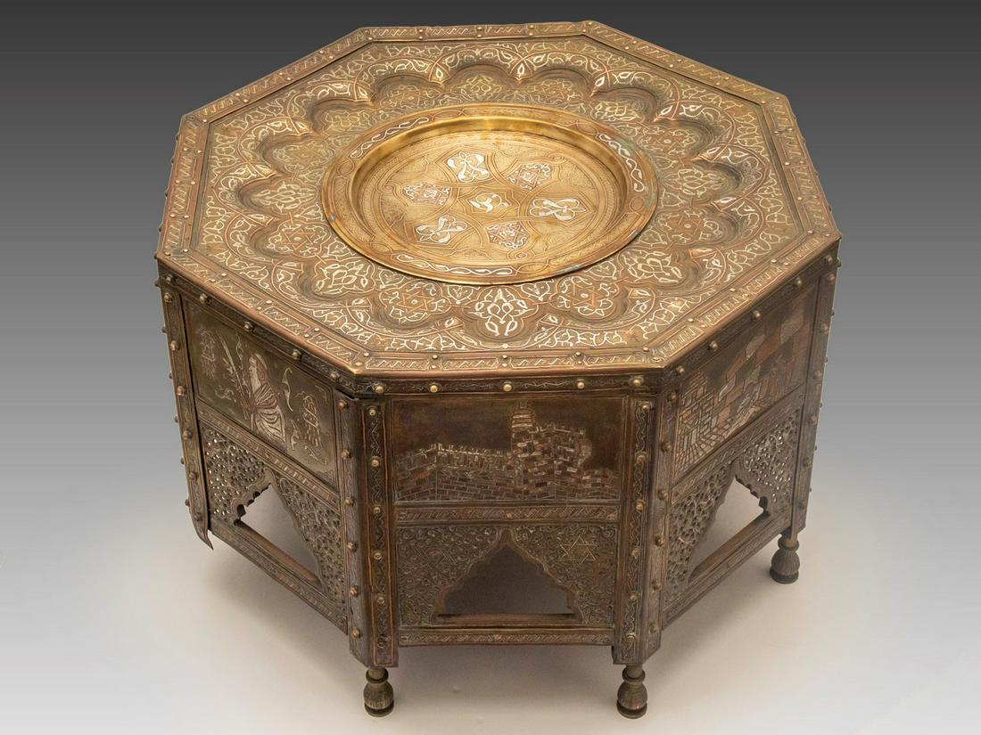 Damascene Table, Jewish Motifs - Dec 05, 2019 | Ishtar Auctions LTD. in ...