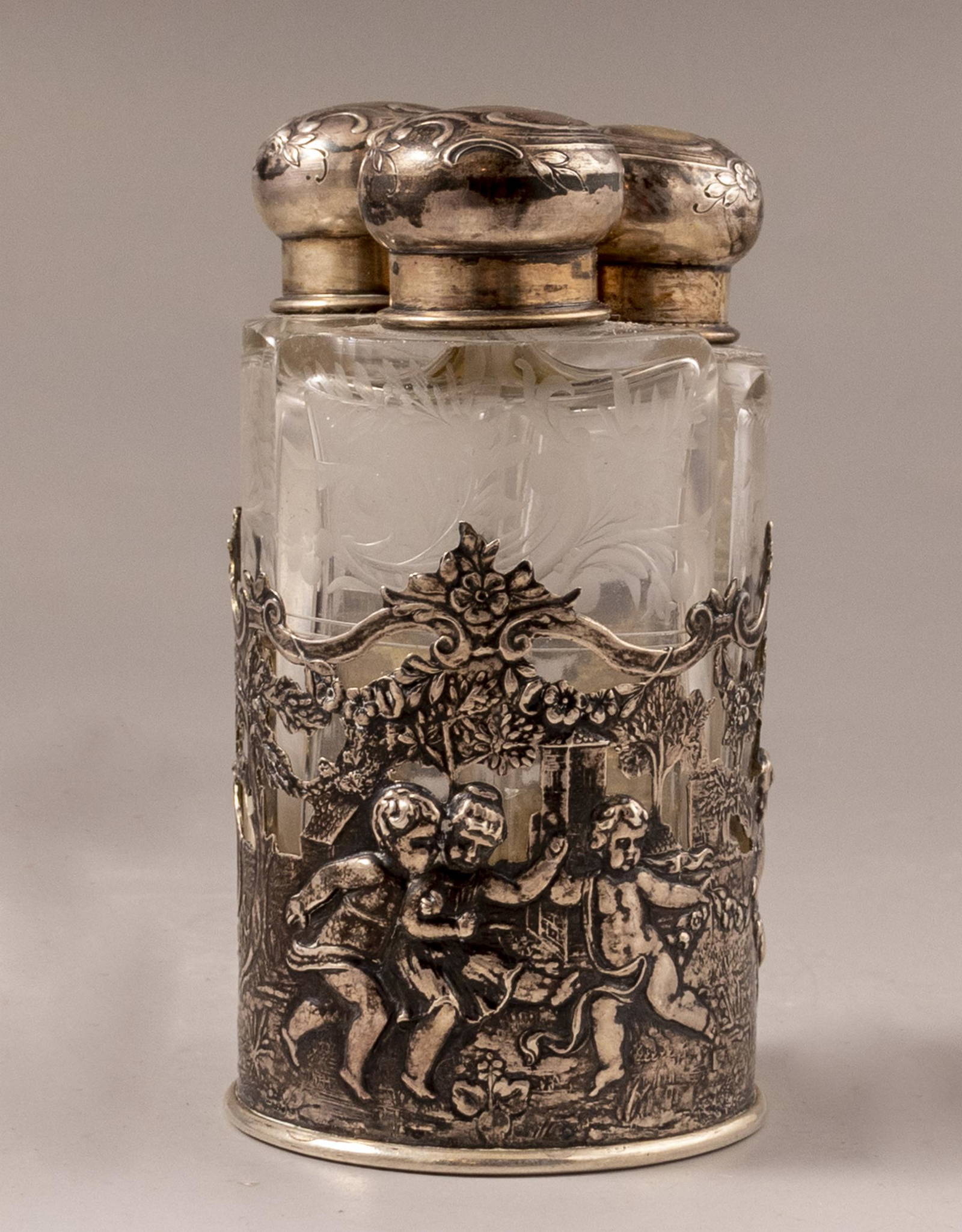 German Silver & Glass Bottles Auction