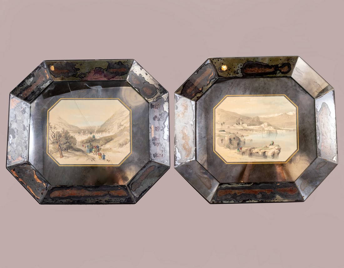 David Roberts, Hand Painted Engravings In Venetian Frames Auction