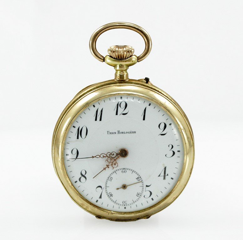 A 14K gold Union Horlogere pocket watch