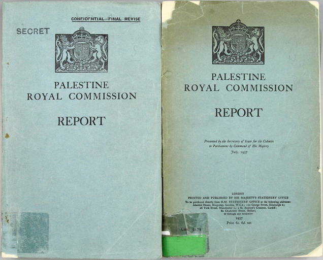 Lot Of Two Palestine Royal Commission Reports