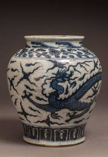 Blue And White Dragon Porcelain Pottery
