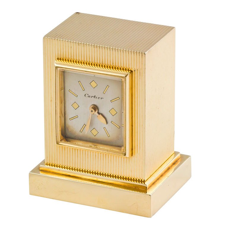 Cartier Gold Key Winding Desk Clock