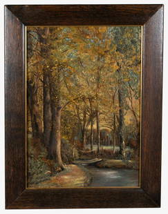 Ada Bell Champlin Painting California Woods & Stream