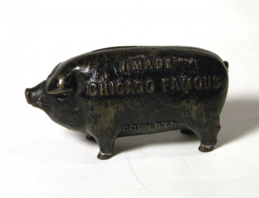 Cast Iron I Made Chicago Famous Pig Bank
