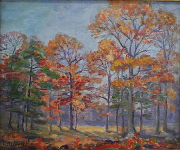 M. Varley 20thc. Surrealist Landscape Oil Painting