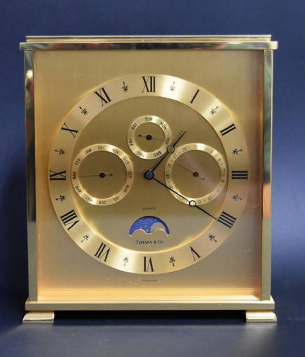 Tiffany & Co. Jean Roulet Brass Desk Clock