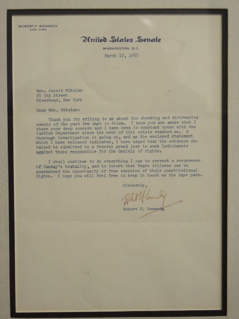 Robert F. Kennedy Signed Civil Rights Letter