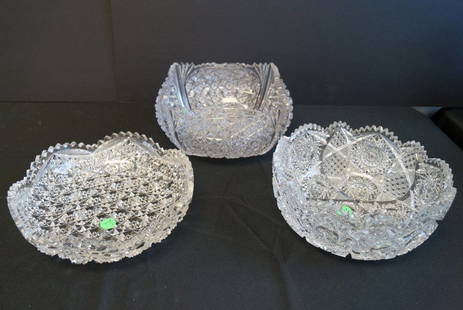 Shallow Cut Glass Bowl