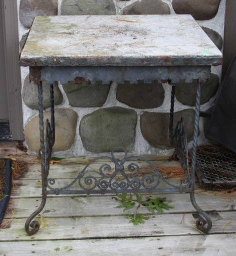 Square Wrought Iron Base Table
