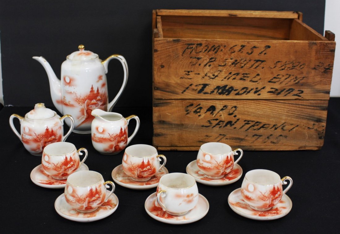 Hayashi Kutani Lithopane Porcelain Tea Set