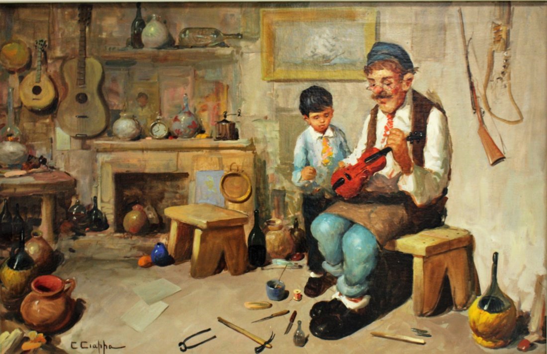 Carlo Ciappa; 20thc. Italian Oil Painting Signed