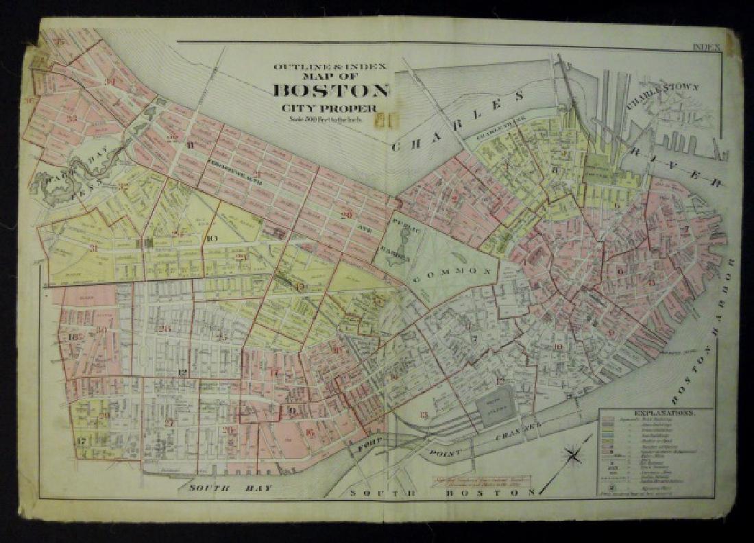 City of Boston Ward Maps C. 1900 (12pc)