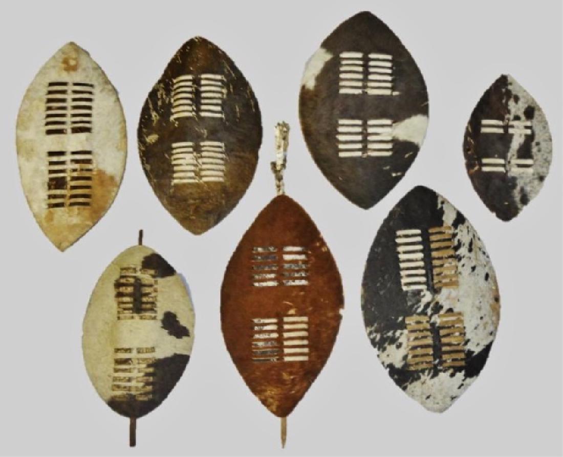 Collection of African Zulu Nguni Shields, (7pc)