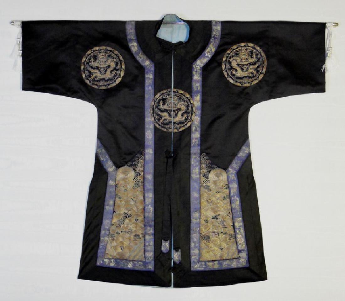 Qing Dynasty Silk Imperial Mandarin Dragon Robe
