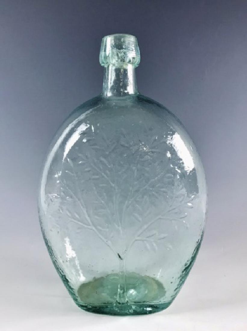 19th C. Historical Flask Tree of Life, Open Pontil