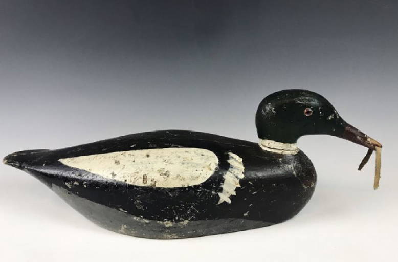 Hand Carved Merganser Decoy, Gus Wilson