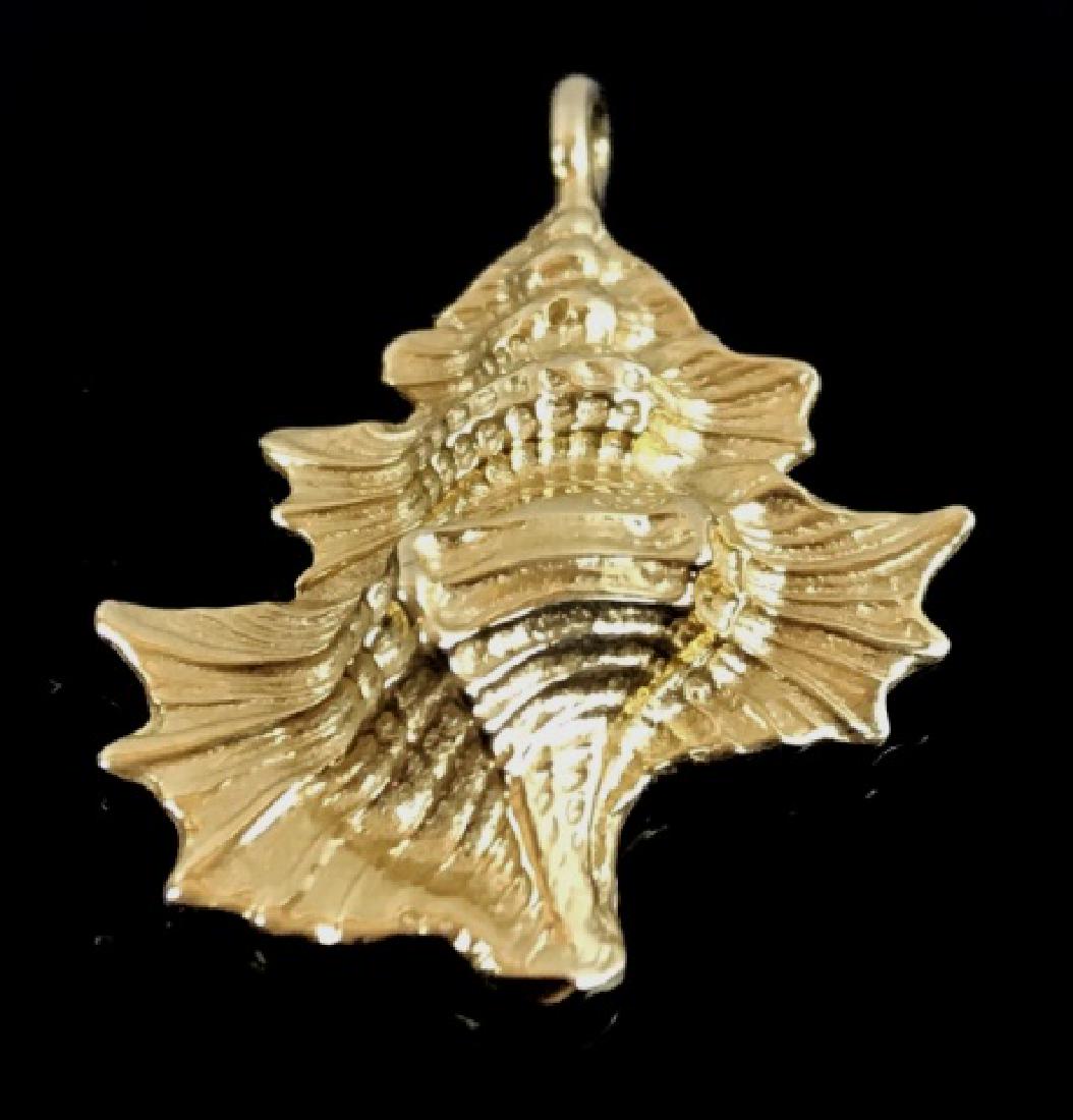 14K Gold Martha's Vineyard Conch Shell Pendant