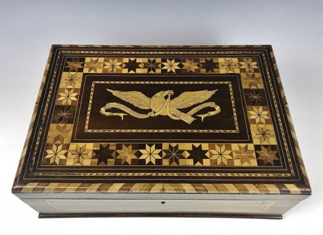 For Auction: 19th C. Sailor Made Marquetry Inlaid Sewing Box (#130) on ...