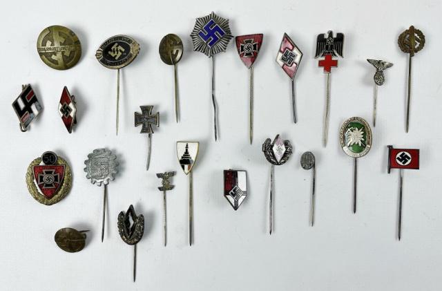 Collection Ww2 German Pins, Stickpins, (23pc)