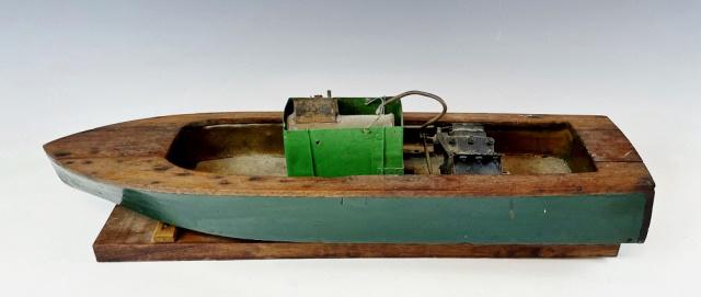 Antique Steam Engine Powered Model Boat