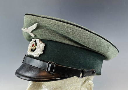 Wwii German Visor Cap Hat Nco Wehrmacht Named An