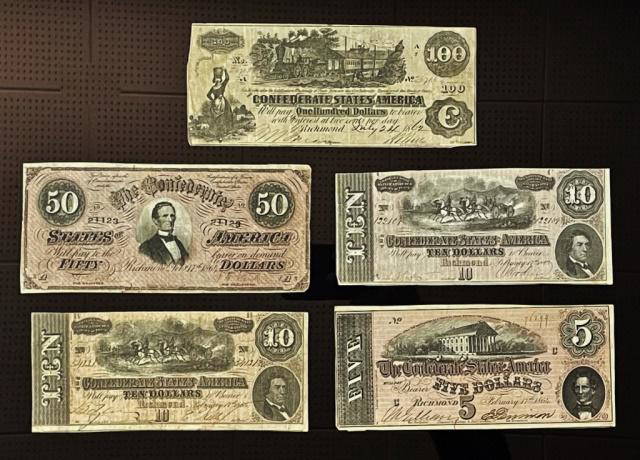 Civil War Confederate Bank Notes (5pc) Auction