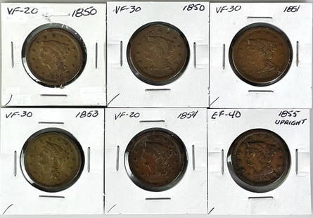 1851 And 1855 Braided Hair Large Cents