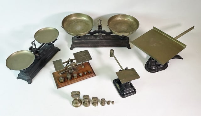 Antique Scales & Weights (6pc)