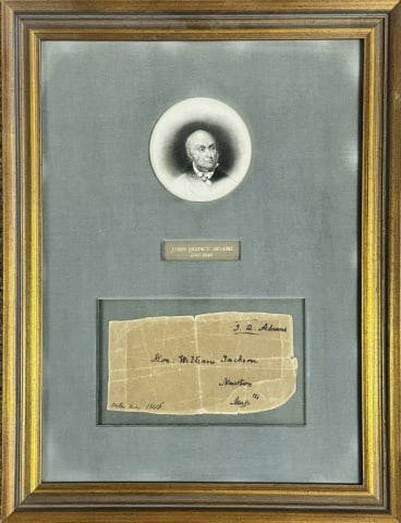 President John Quincy Adams Autograph, 1846 Auction